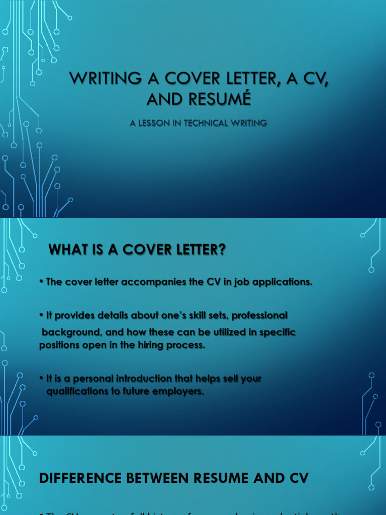 Writing A Cover Letter A CV | PDF | Résumé