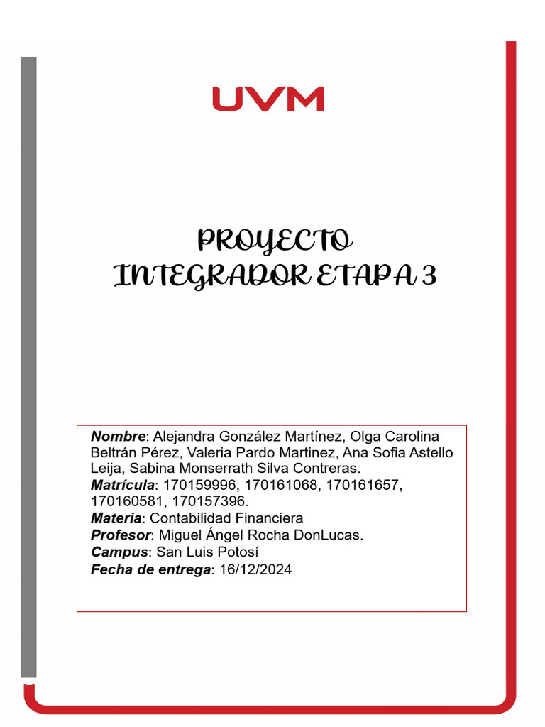 Proyecto Integrador Etapa 3 | PDF | Dinero | Negocios económicos