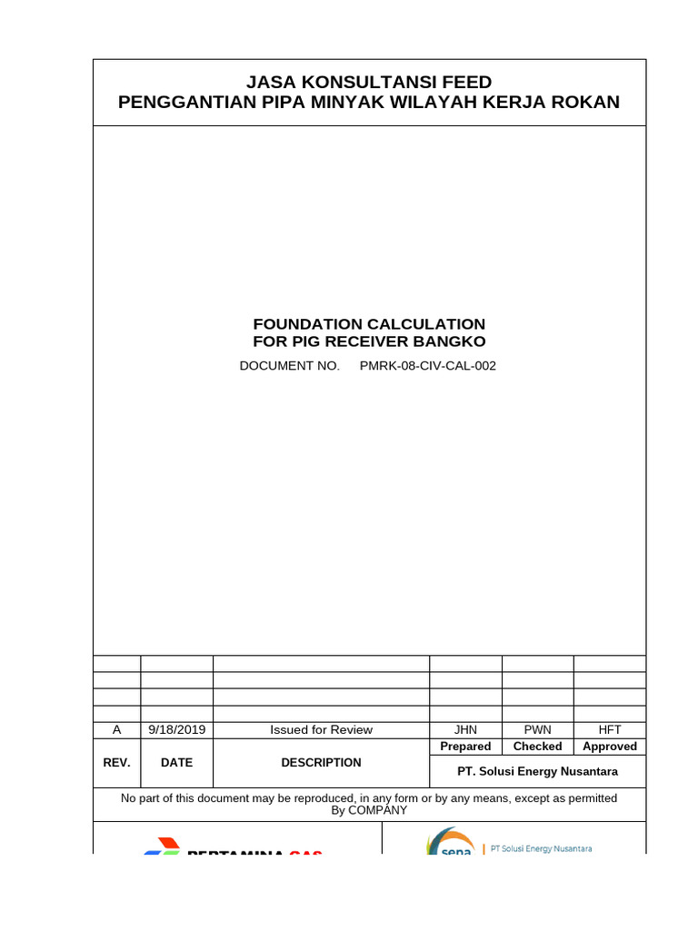 PMRK-08-CIV-CAL-002 - Rev. A - FDN - Cal - Pig Receiver Bangko | PDF | Concrete | Structural ...