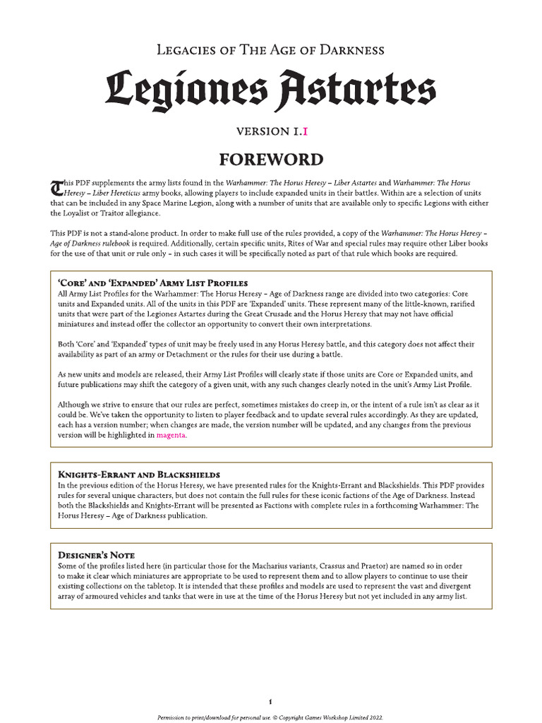 Age of Darkness - Legacies of The Legiones Astartes | PDF