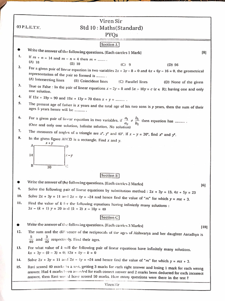 03 Pyqs P.L.E.T.V Standard Maths | PDF