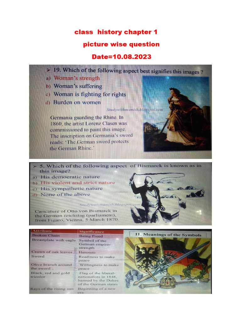 Class History Chapter 1 Picture Wise Question 10.08.2023 PDF | PDF