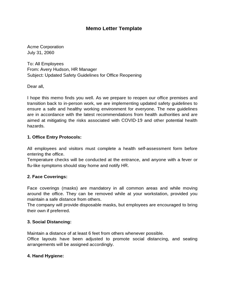 Memo-Letter-Template | PDF | Epidemiology | Public Health