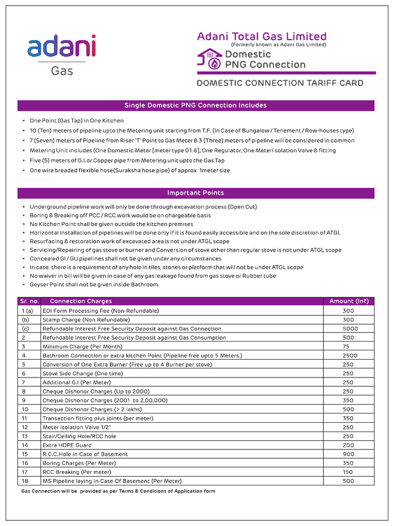 Domestic Tariff Card | PDF