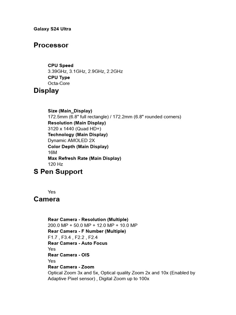 Galaxy S24 Ultra | PDF | Pixel | Camera