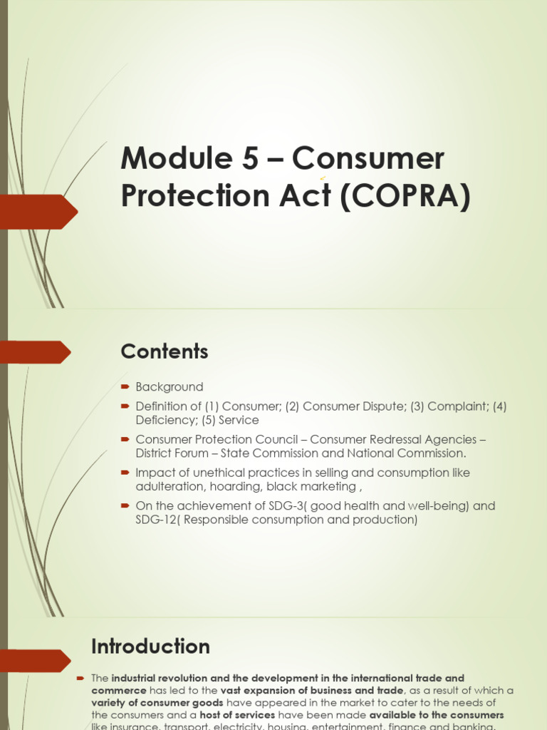 Module 5 - Consumer Protection Act (COPRA) | PDF | Tuberculosis ...
