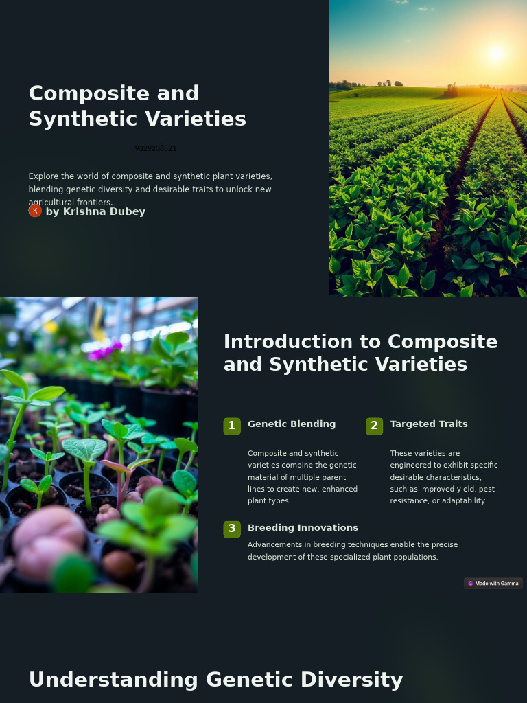 Composite and Synthetic Varieties | PDF | Plant Breeding | Genetics