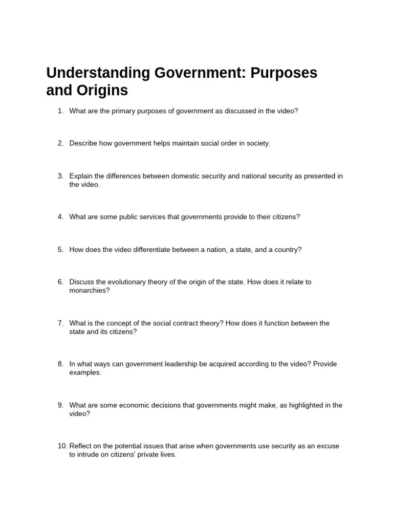 Understanding Government Purposes | PDF