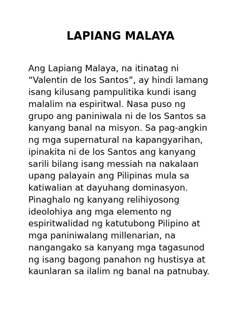 Lapiang Malaya | PDF