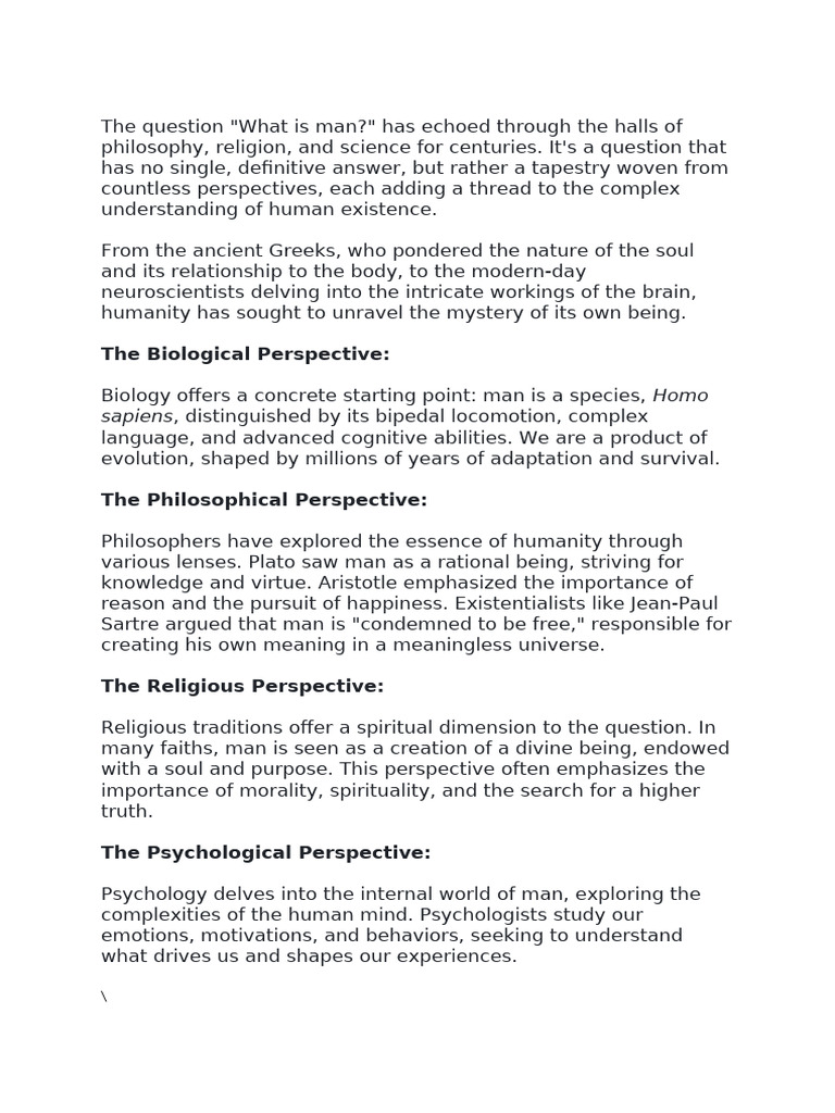 What Is Man | PDF