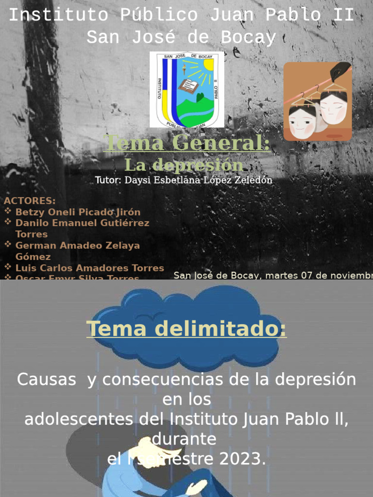 Prsentacion Documental Depre | PDF | Depresión (estado de ánimo) | Adolescencia