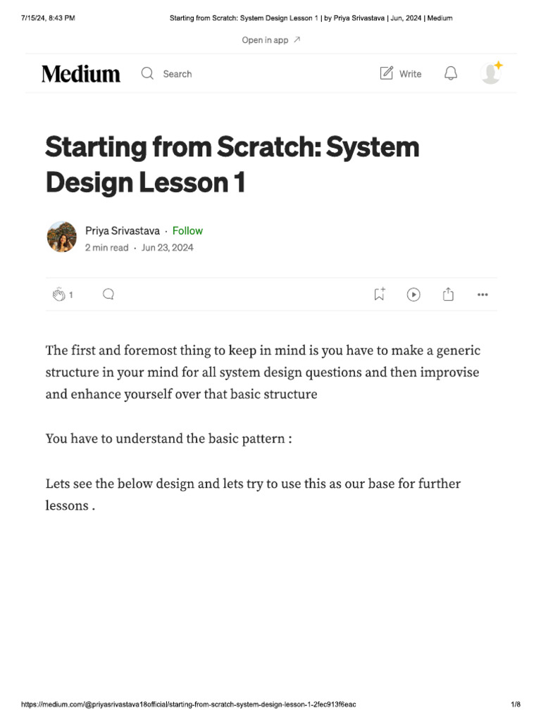 Starting from Scratch_System Design Lesson 1 | PDF