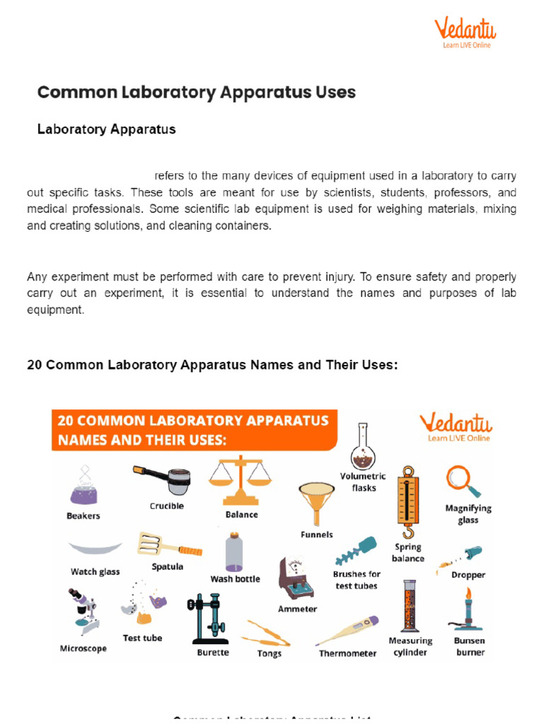 Common Laboratory Apparatus Uses | PDF