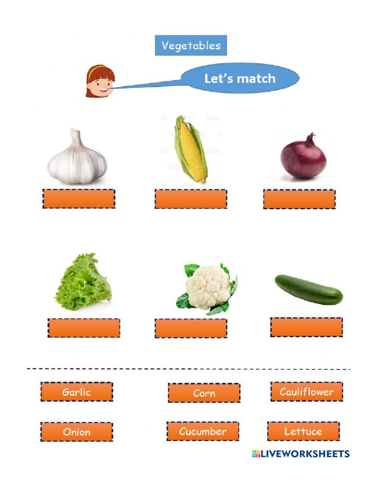 Soal Vegetable Mencocokan Kelas 3 SD Bhasa Inggris | PDF