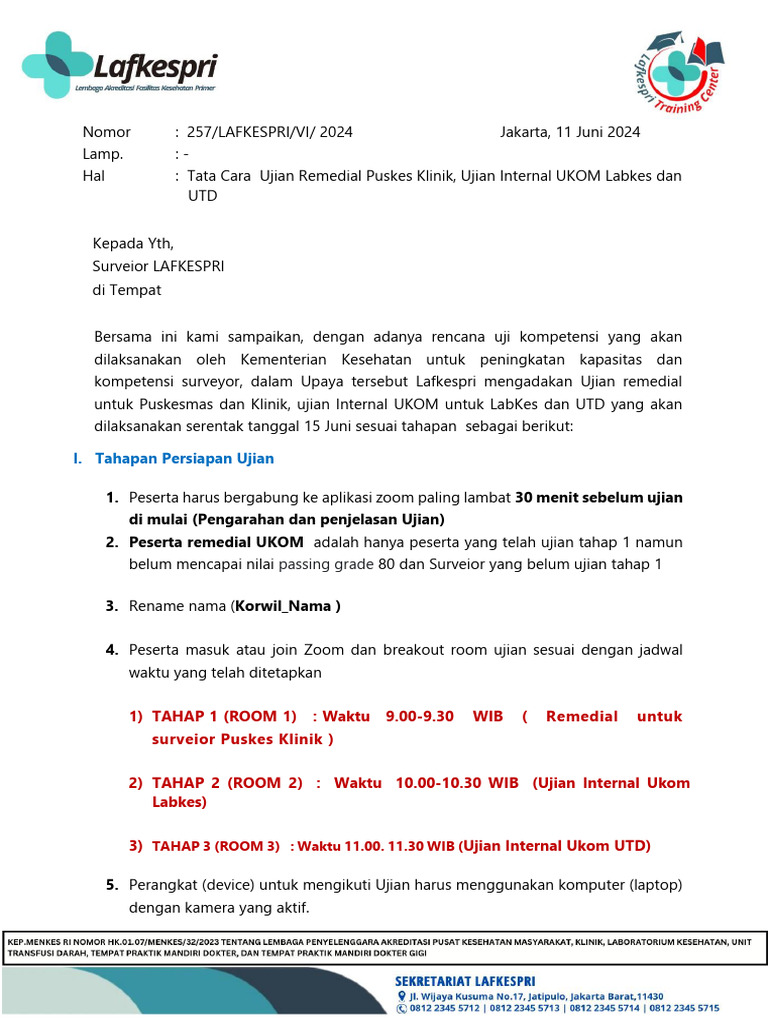 Tata Cara Ujian Remedial UKOM 2024 | PDF