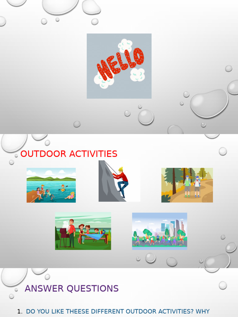 Outdoor Activities | PDF