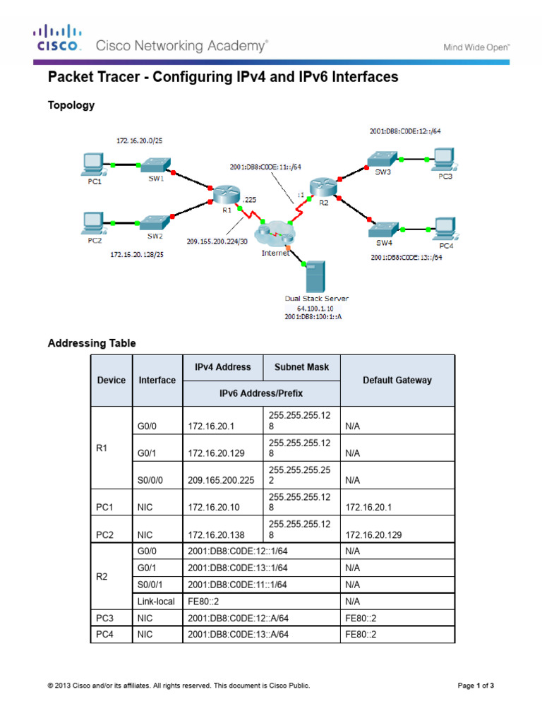 1. Cấu hình IP cho mạng | PDF | I Pv6 | Ip Address