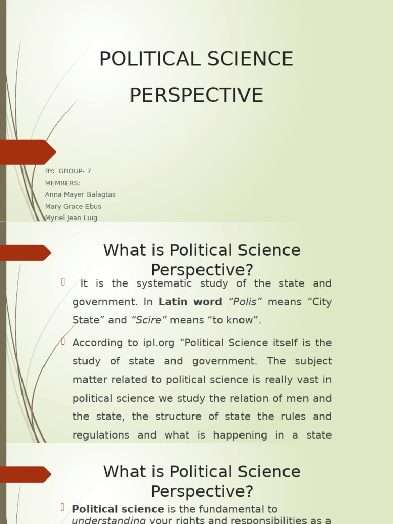 Political Science Perspective Report | PDF | Science | Cognition