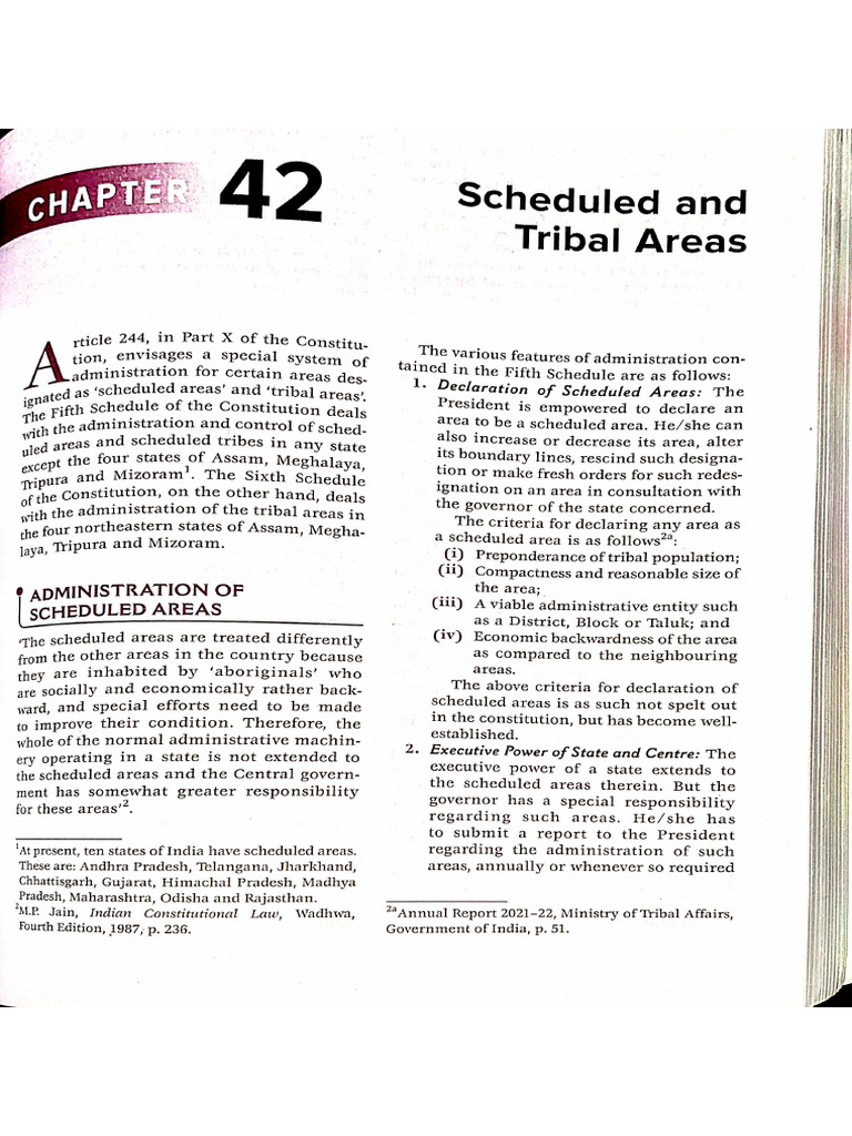 Scheduled and Tribal Areas | PDF