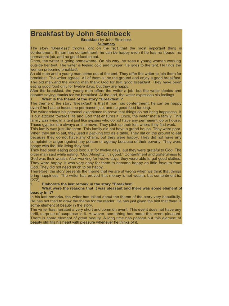 Breakfast Material | PDF