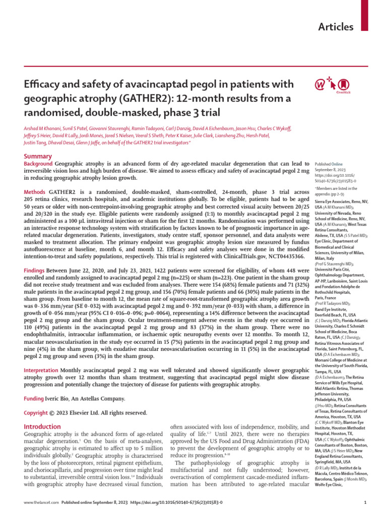 Khanani Et Al. - 2023 - Efficacy and Safety of Avacincaptad Pegol in ...