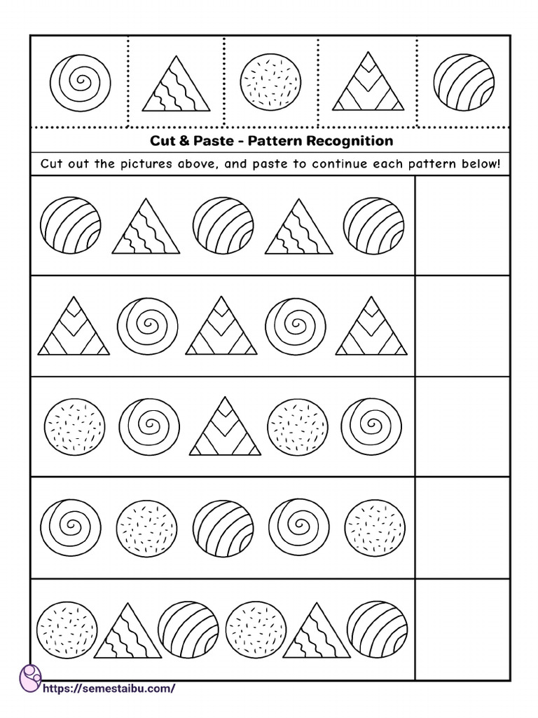 Cut and Paste Worksheets Pattern Recognition | PDF