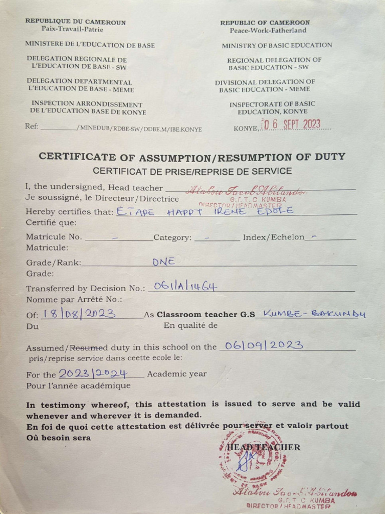 resumption of duty | PDF