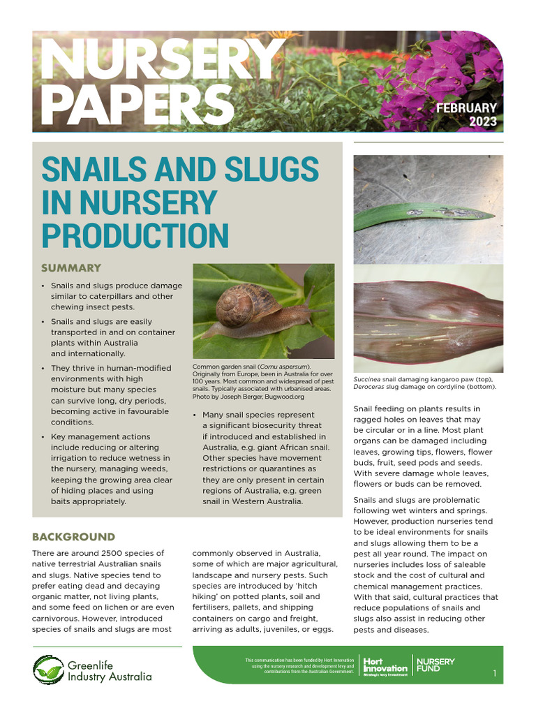 snail-slugs-nursery-paper-Published-FINAL | PDF | Pest (Organism)