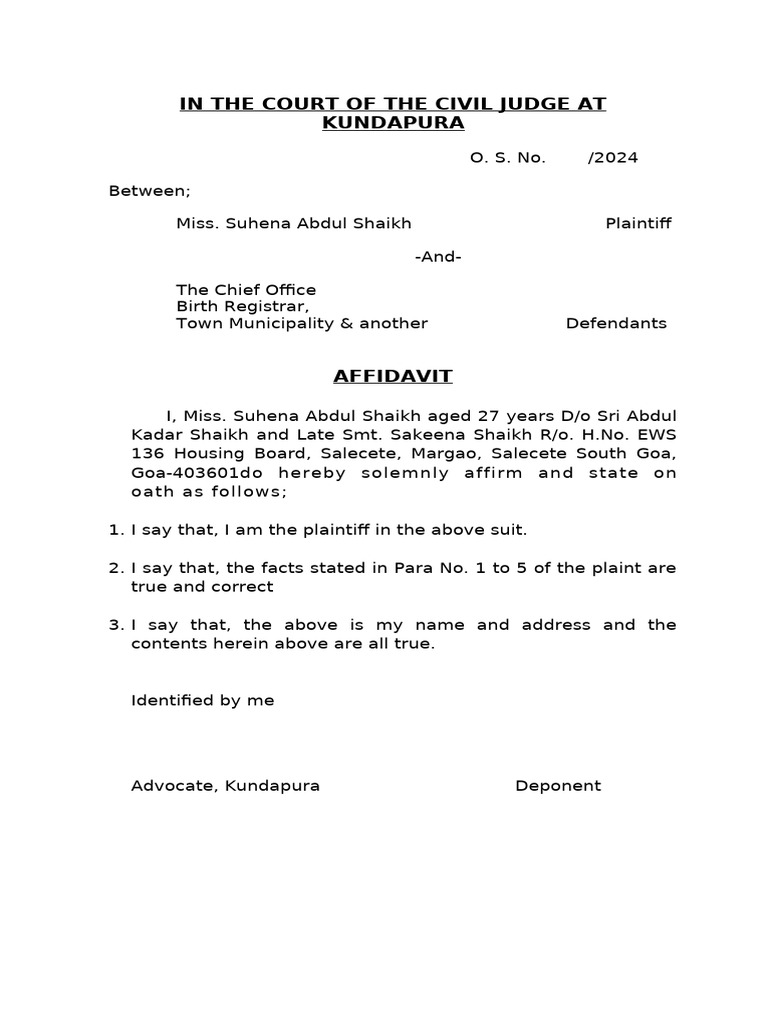 NagappaVerification Affidavit | PDF