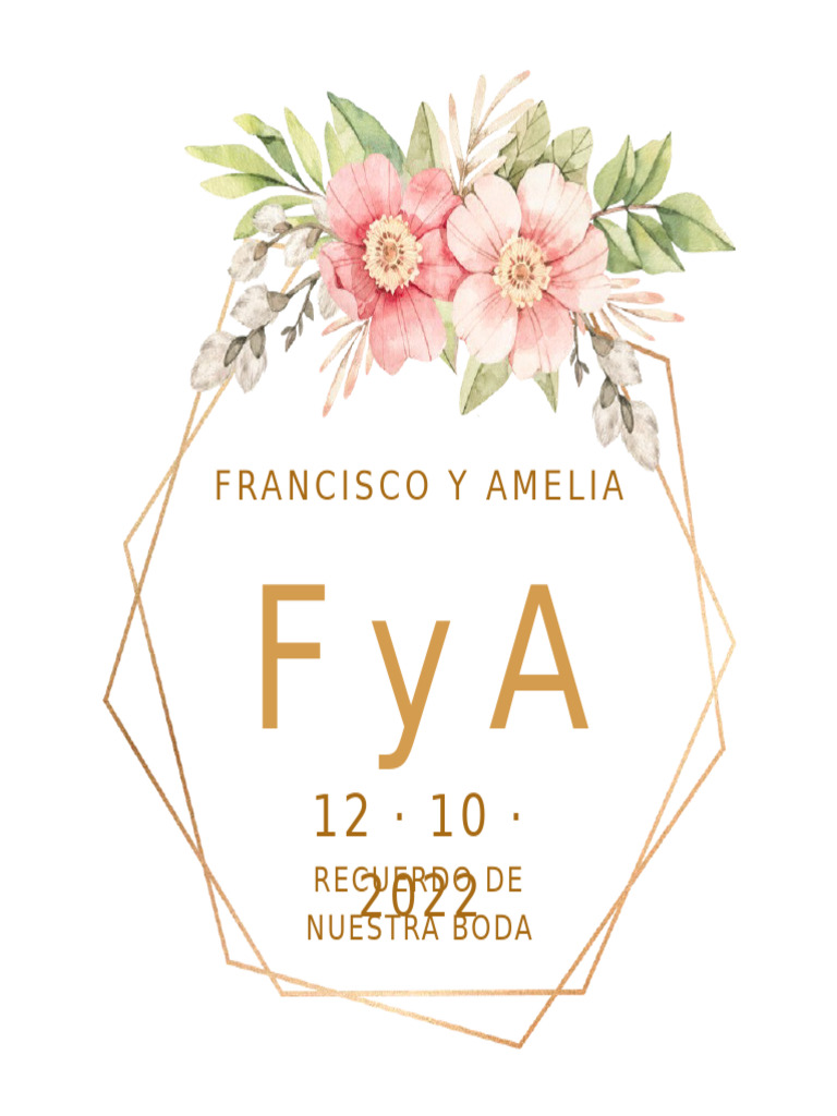 Sticker Circular de Boda Elegante Dorado (1) | PDF