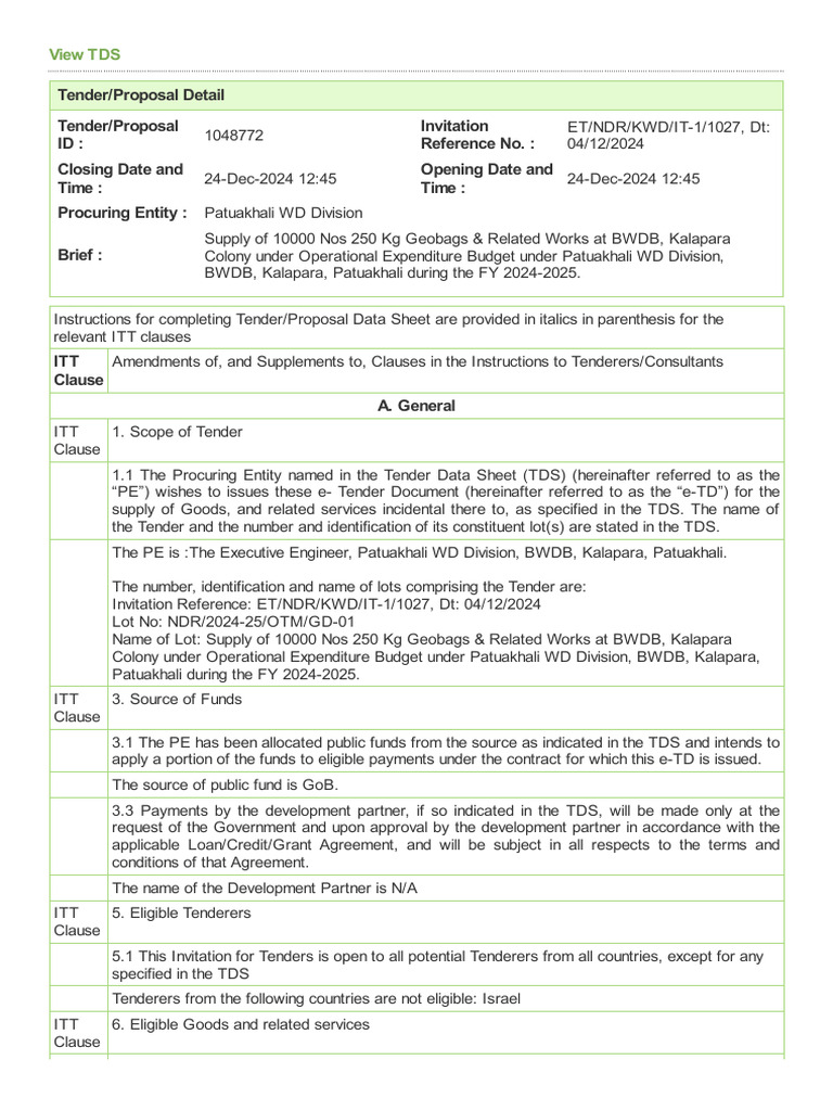 section2_Tender Data Sheet | PDF | Percentage | Taxes