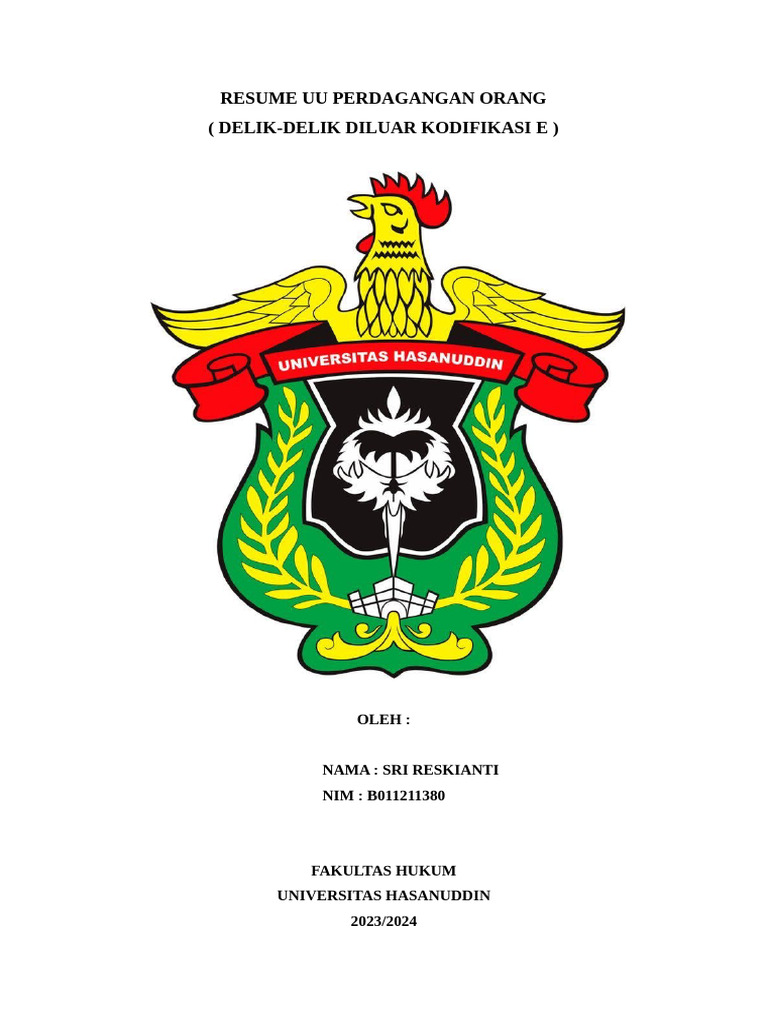 Sri Reskianti-B011211380 - Resume UU TPPO | PDF