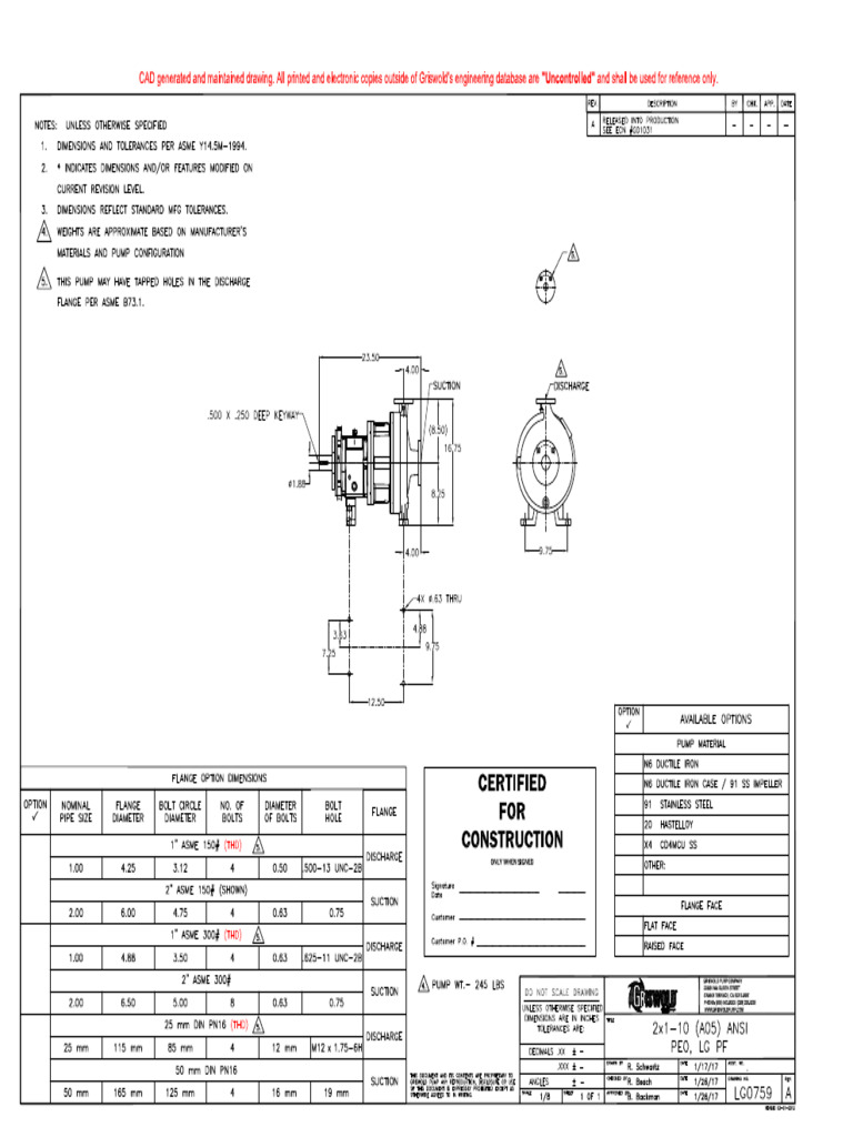2-Pump Only Drawing 2x1-10 A05 811l | PDF