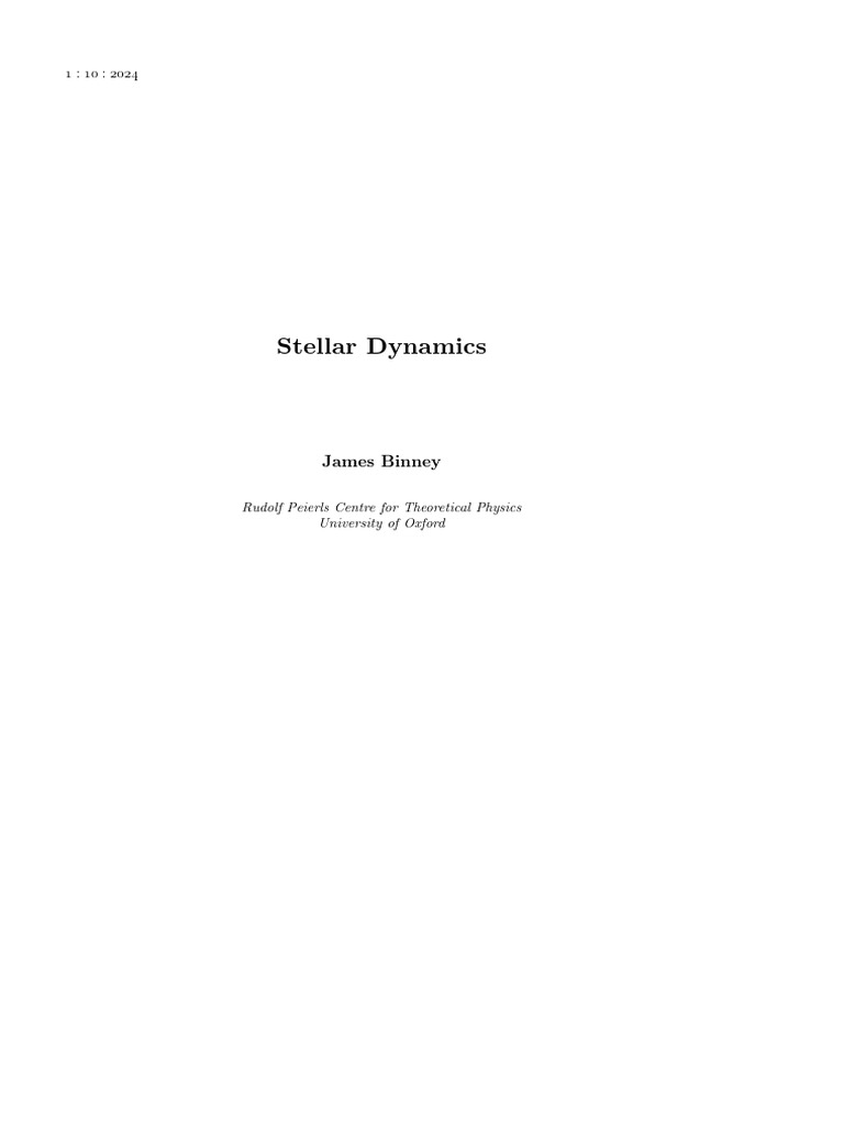 Stellar Dynamics: A Comprehensive Overview | PDF | Momentum | Normal Mode