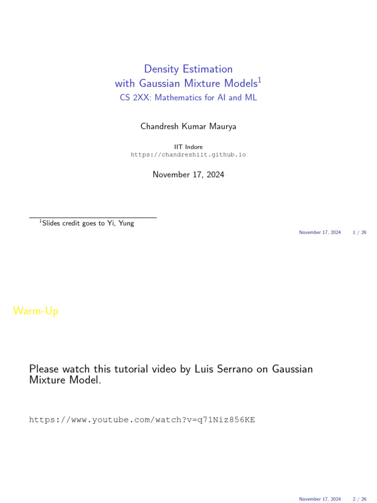 GMM | PDF | Probability Theory | Statistical Theory