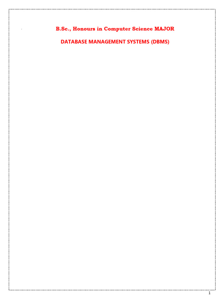 BSC-DBMS UNIT-1 | PDF | Databases | Relational Model
