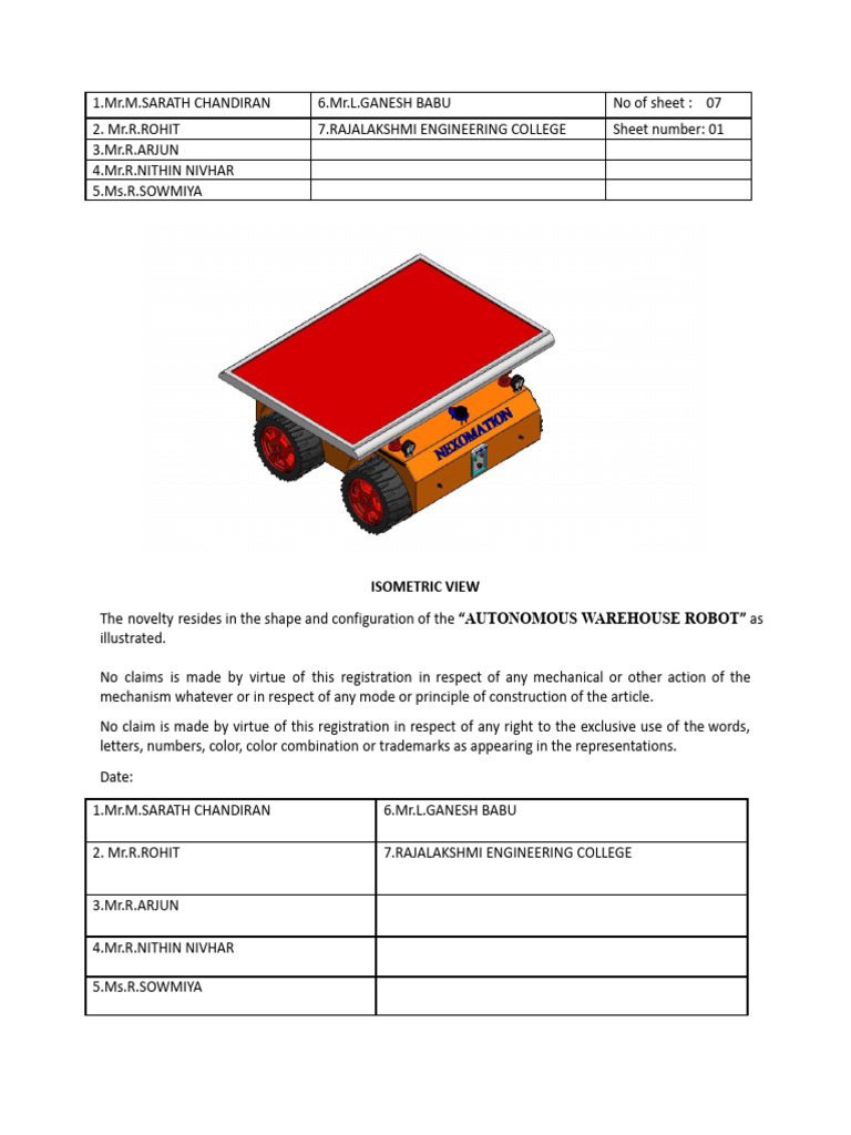 Autonomous Warehouse Robot Design 1 | PDF