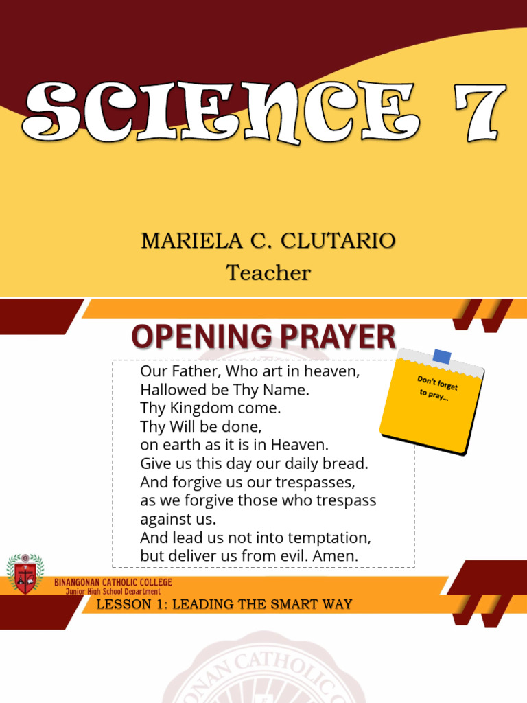 Week 1 (Science 7) | PDF | Lord's Prayer | Science