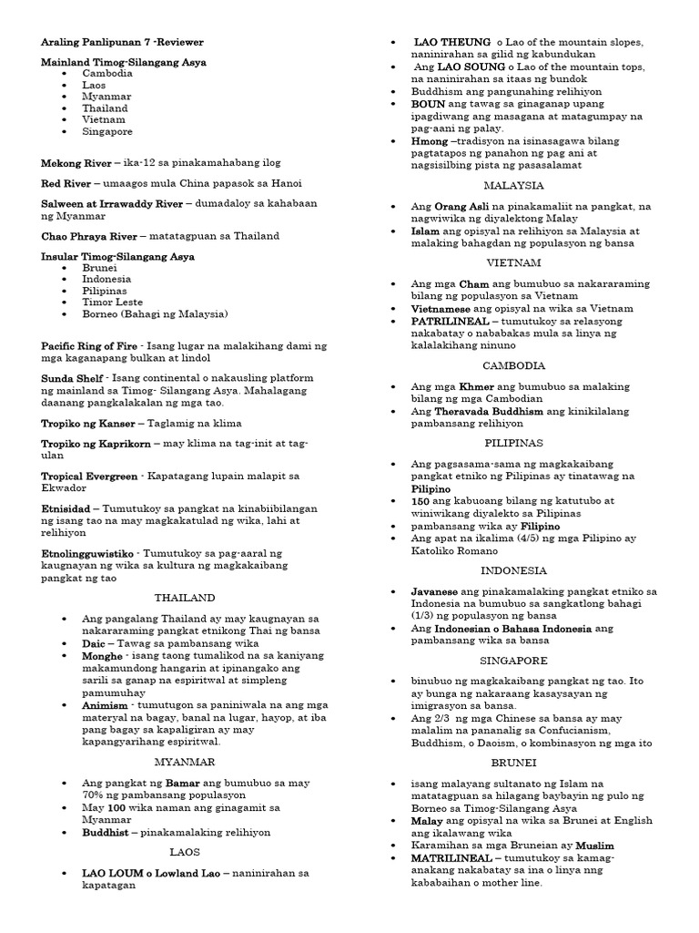 AP. Pointers To Review | PDF