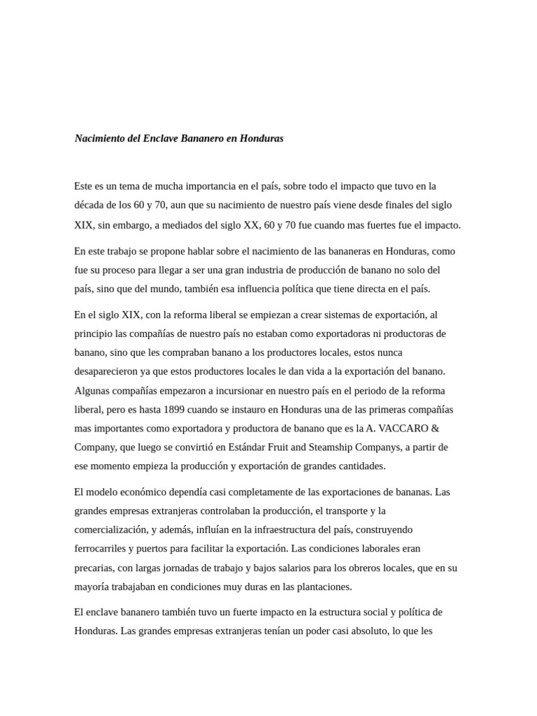 Enclave Bananero | PDF | Honduras | Business