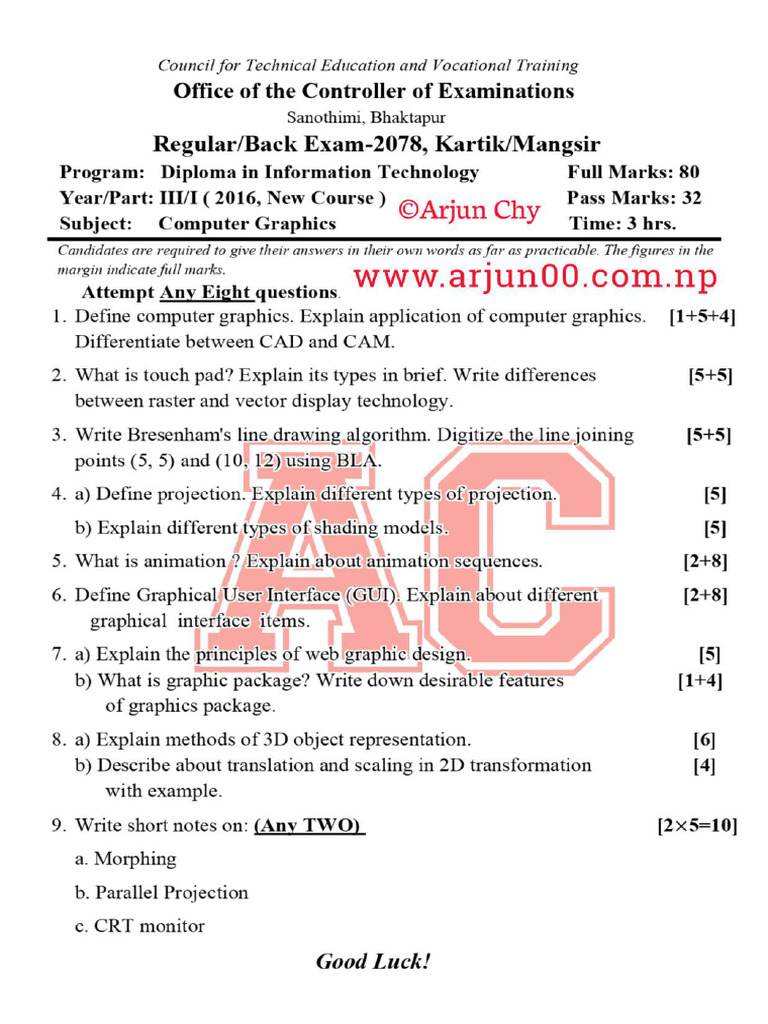 Computer Graphics 2078 | PDF