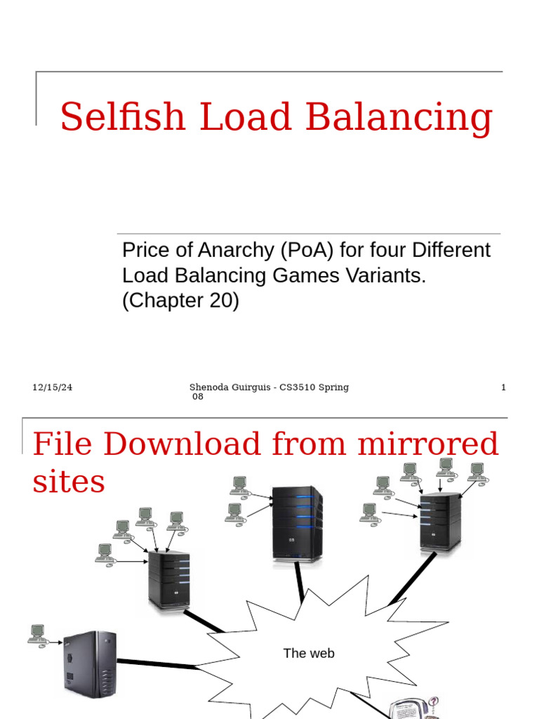 Selfish Load Balancing | PDF | Mathematical And Quantitative Methods (Economics) | Teaching ...