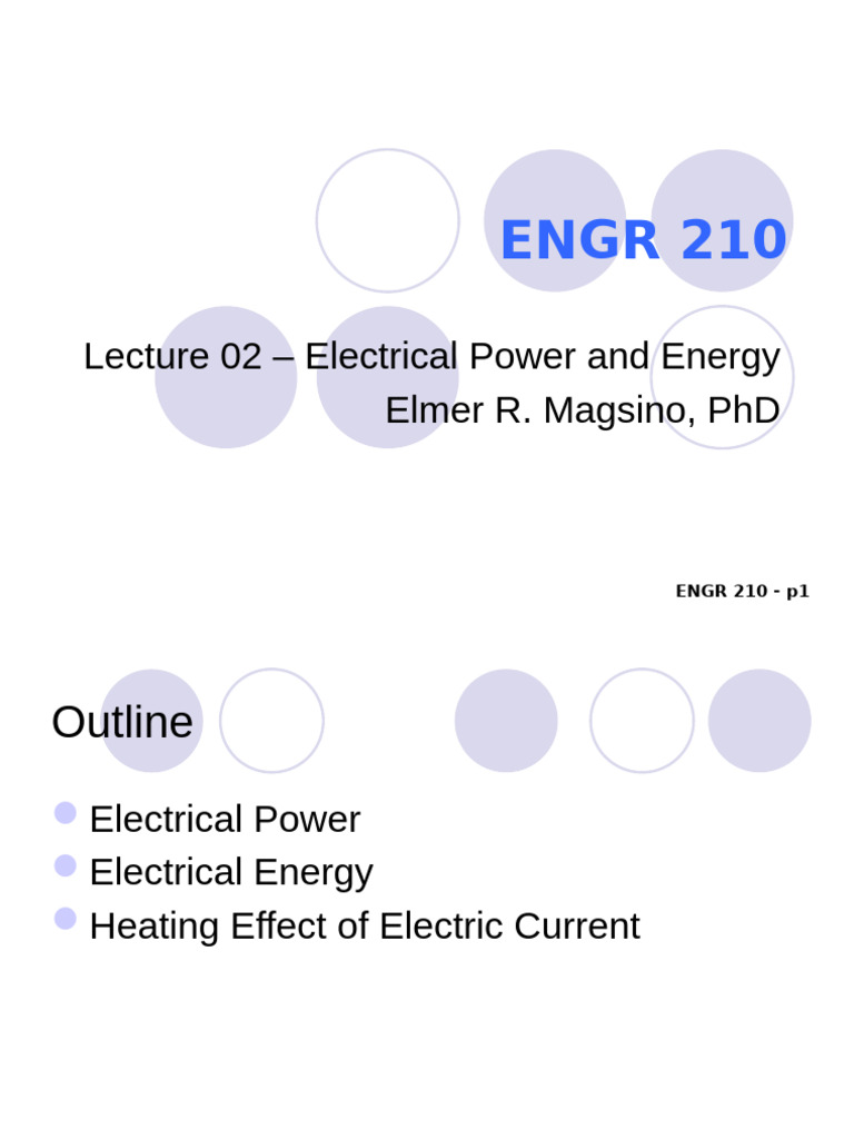 Lecture02 - Electrical Power and Energy | PDF | Electric Power ...