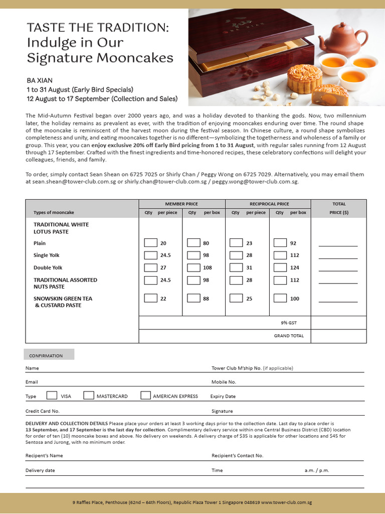 Mooncake_OrderForm_2024 | PDF | Foods