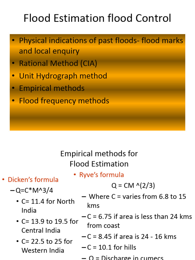 Les_ 9 Flood Estimation Downloaded | PDF | Drainage Basin | Rain