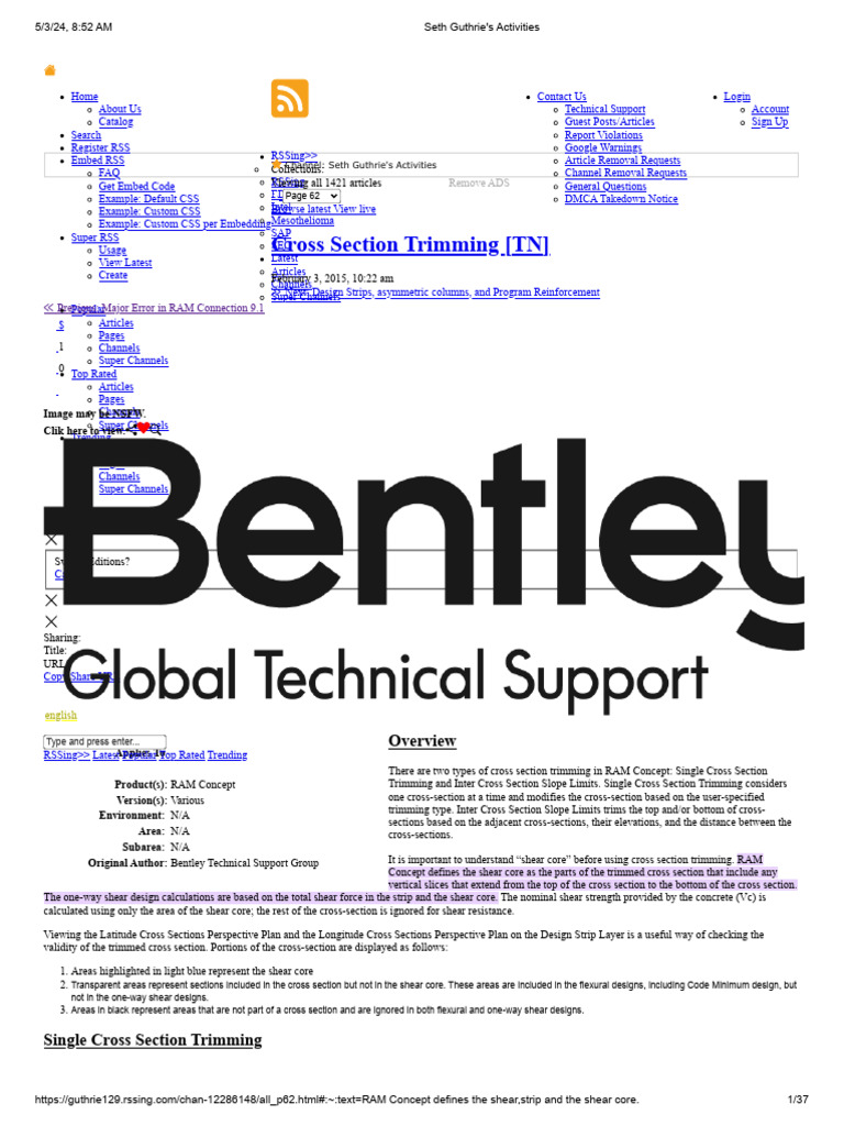 Shear core Ram Concept | PDF | Beam (Structure) | Shear Stress