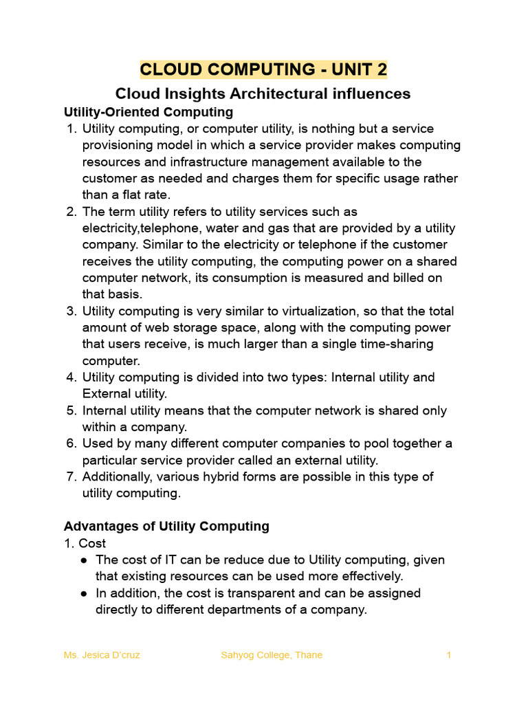 Cloud computing- Unit 2(updated) | PDF | Grid Computing | Cloud Computing