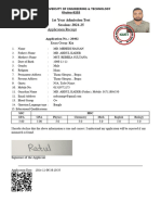 KU A Unit Admit Card | PDF