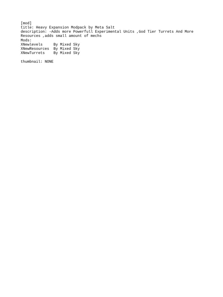 Mod Info | PDF