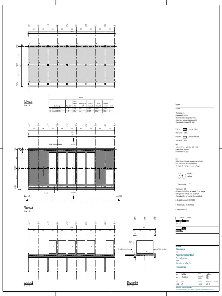 Denbosch - Constructie - Tankopslag - Sheet 3210 - Fundatieplaat en Palenplan | PDF